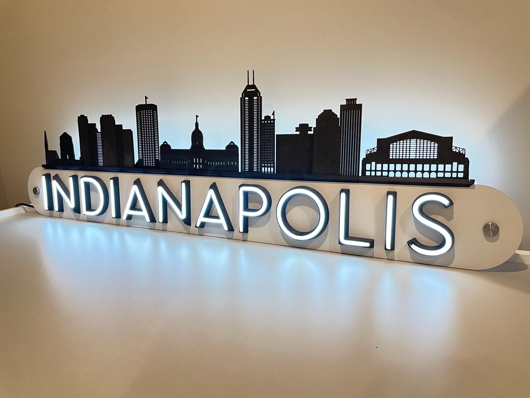 Indianapolis City Skyline Sign, Indianapolis Sign, Indianapolis Skyline ...