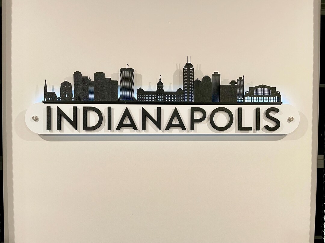 Indianapolis City Skyline Sign, Indianapolis Sign, Indianapolis Skyline ...
