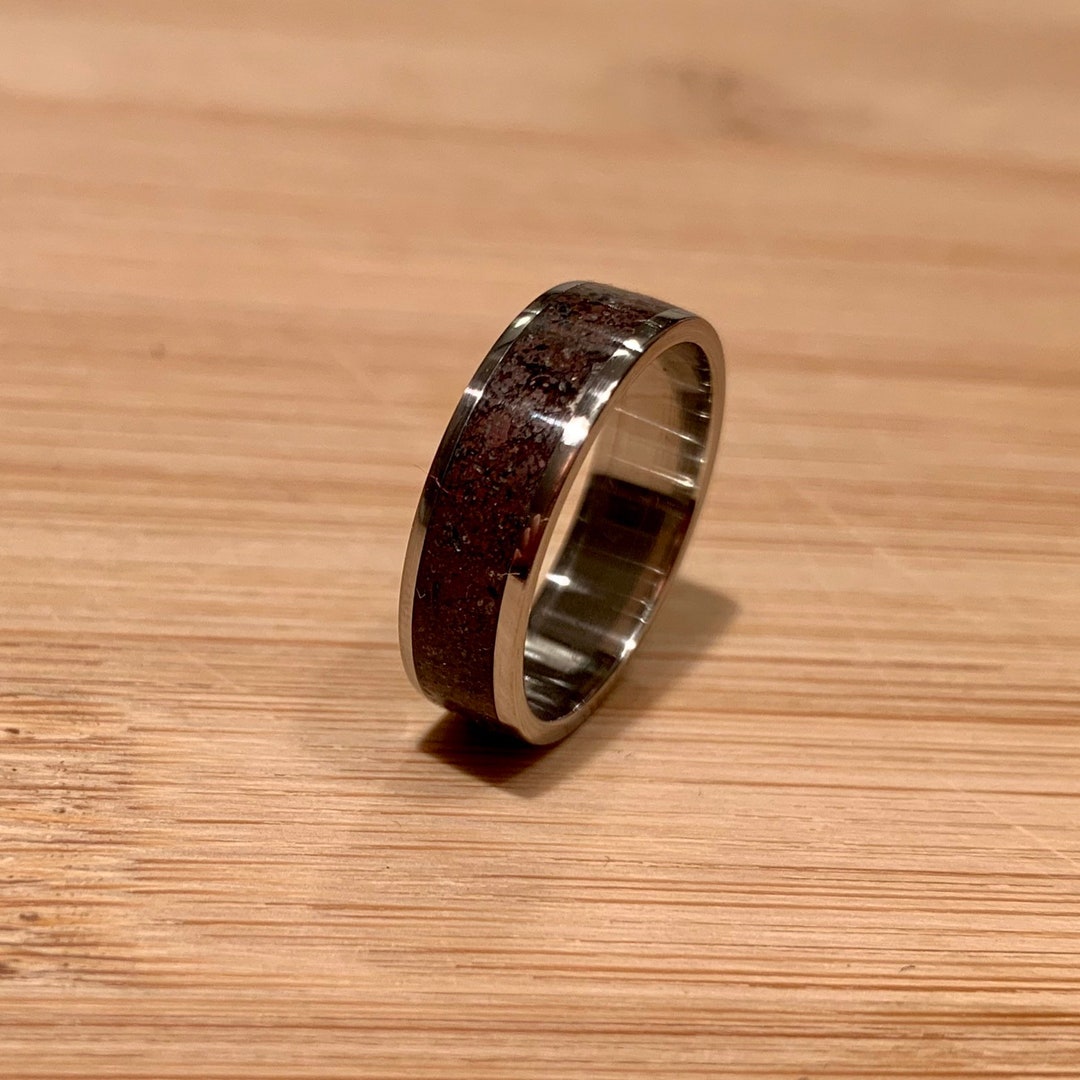 Etna Lava Stone and Stainless Steel Ring, Limited Ring, Etna Lava Ring ...