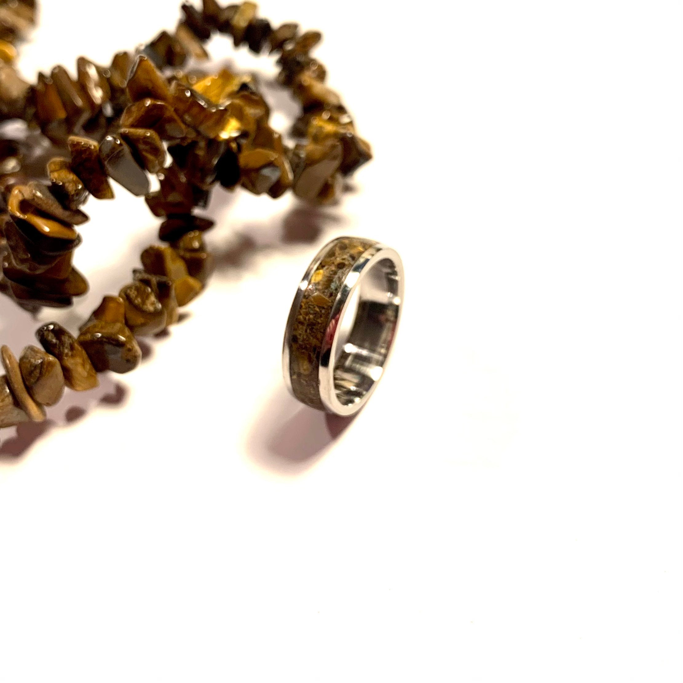 Tiger Eye Ring Wedding Band Engagement Ring Stainless Steel - Etsy