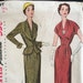 Simplicity 2195 1950s Vintage Sewing Pattern Complete Monogram Blouse ...