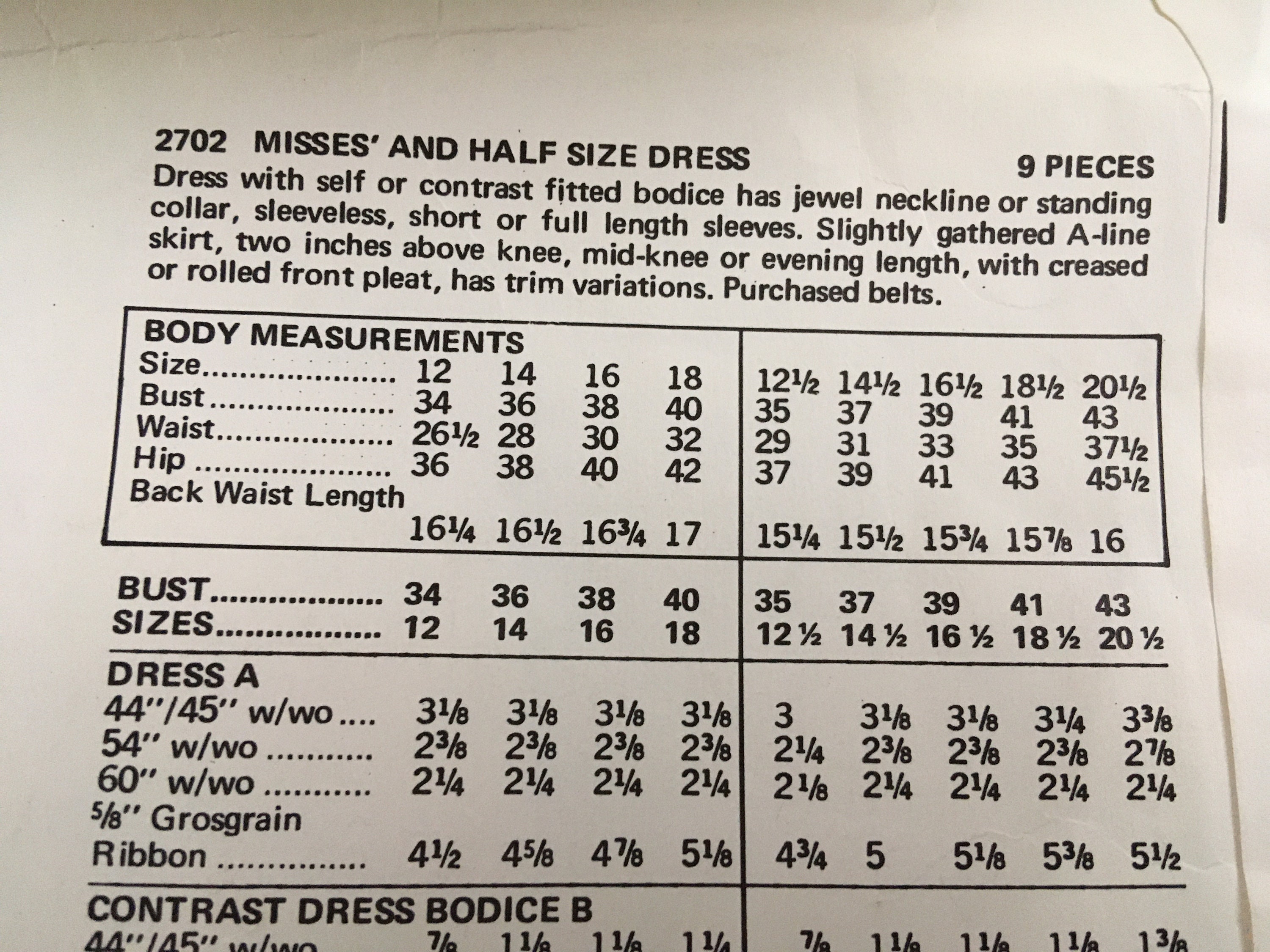 Vogue 2702 1970s Vintage Sewing Pattern Size 14 Bust 36 Basic Design ...