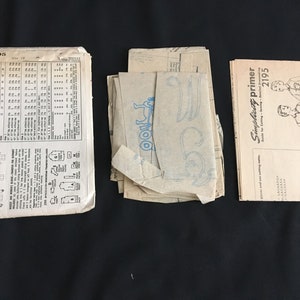 Simplicity 2195 1950s Vintage Sewing Pattern Complete Monogram Blouse ...