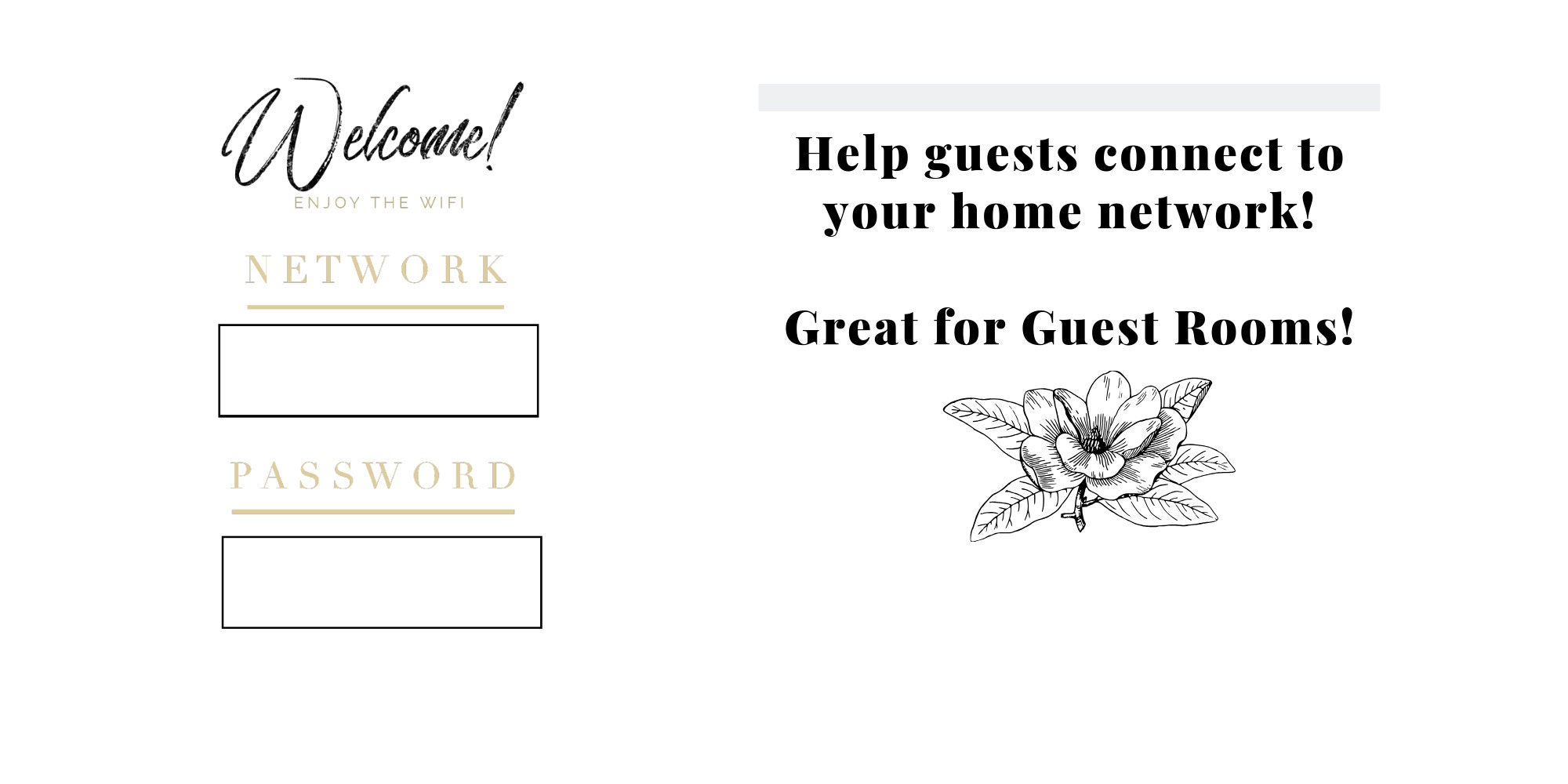 Welcome Enjoy the Wifi | Guests Wifi | Guest Room WIFI Printable | Wifi ...