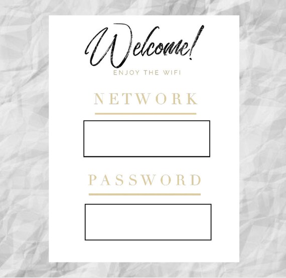 Welcome Enjoy the Wifi Guests Wifi Guest Room WIFI | Etsy