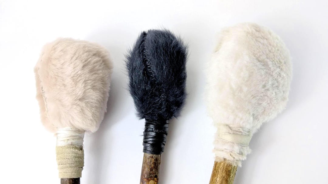 Large Soft Sheepskin Drum Beaters for Shamanic Hand Drum - Etsy