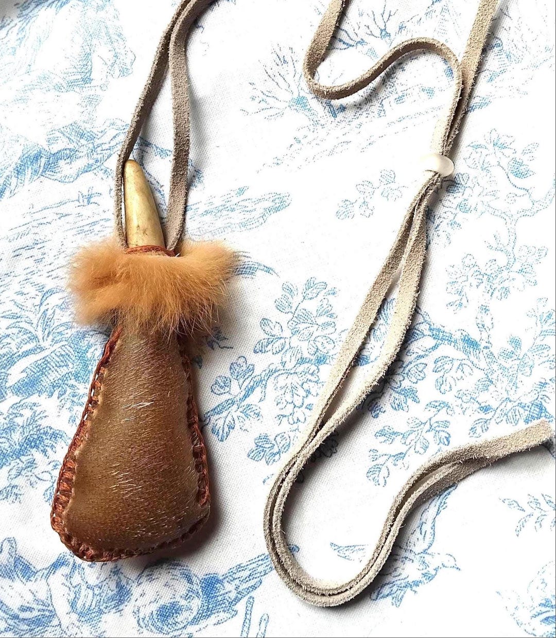 Mini Shamanic Rattle Pendant Necklace FLAME - With Antler Tine Handle ...