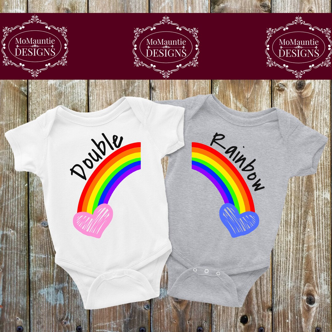 Double Rainbow Twins SVG – Baby Shower Cutting File (digital Download ...