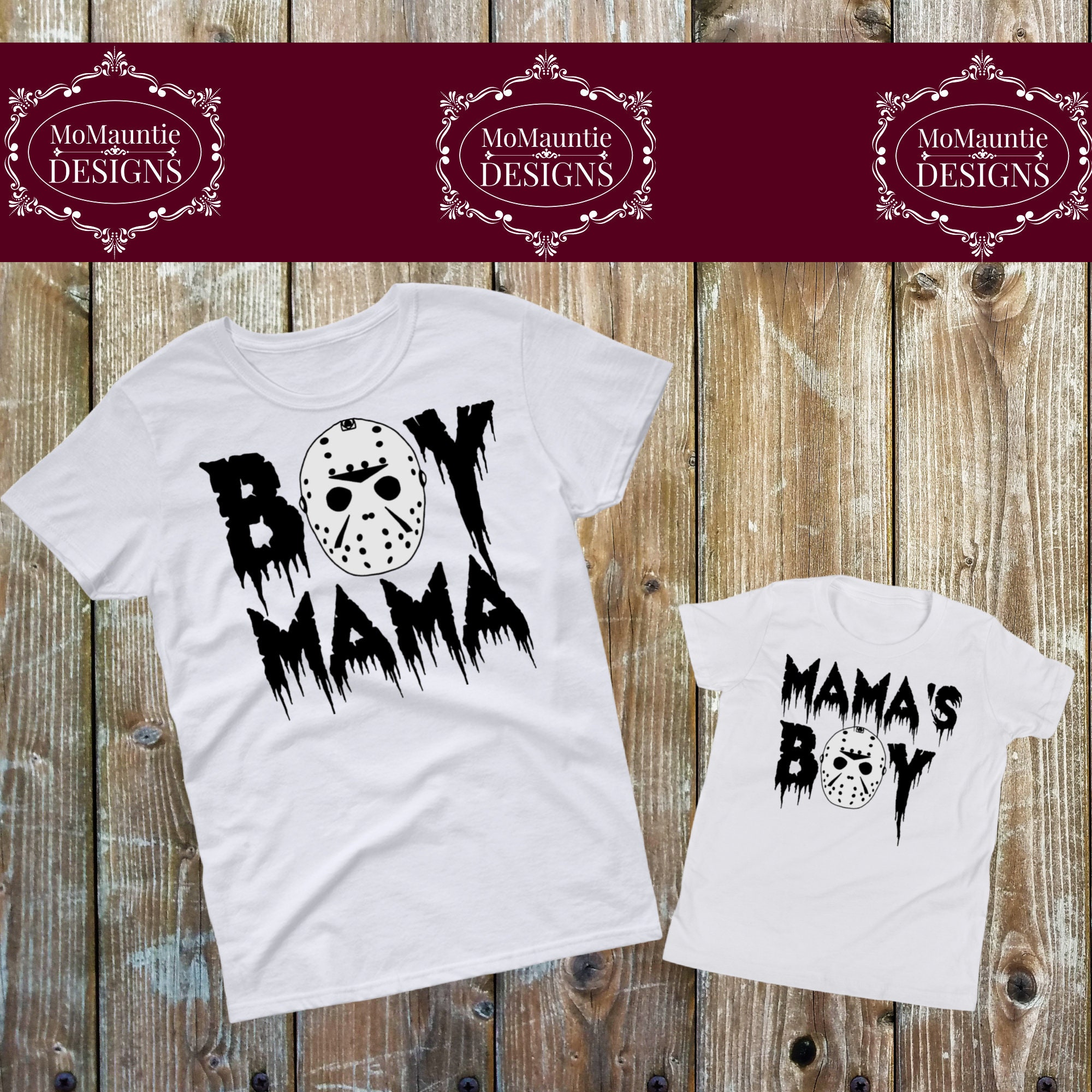 Boy Mama & Mama's Boy Jason Mask SVG – Matching Shirt File Set (digital ...