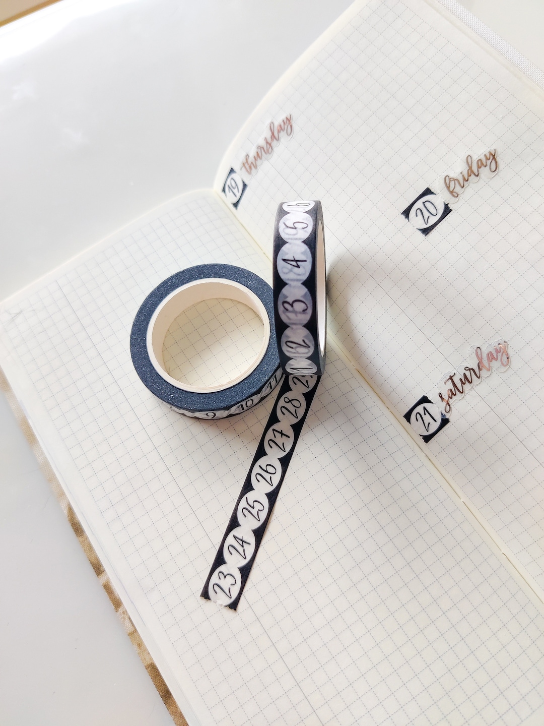 Date Number Washi Tape: Perforated Planner Stickers - Etsy