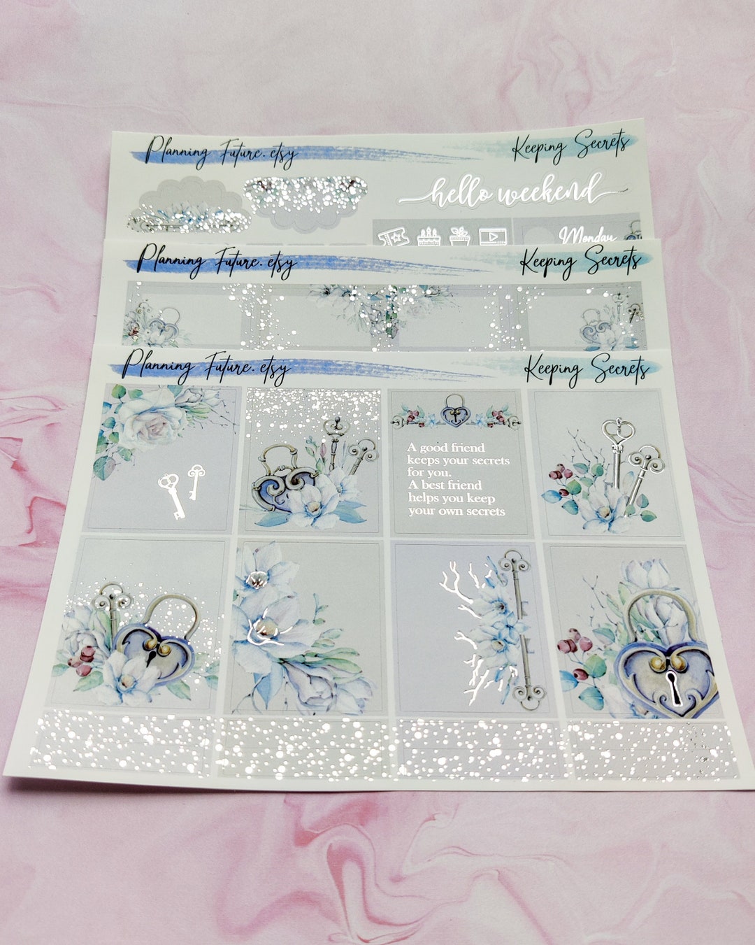Keeping Secrets Silver Foiled Sticker Kit NEW FORMAT, Decorative ...