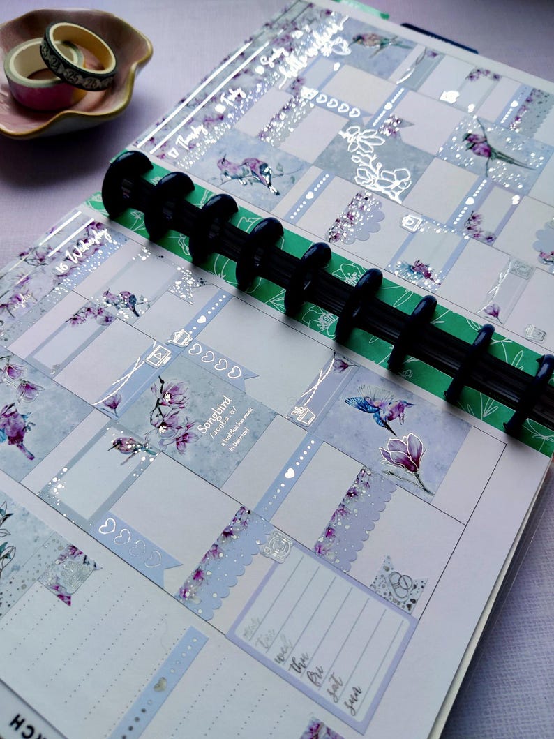 Songbird Silver Foiled Sticker Kit Planner Stickers: Journal, Scrapbook ...