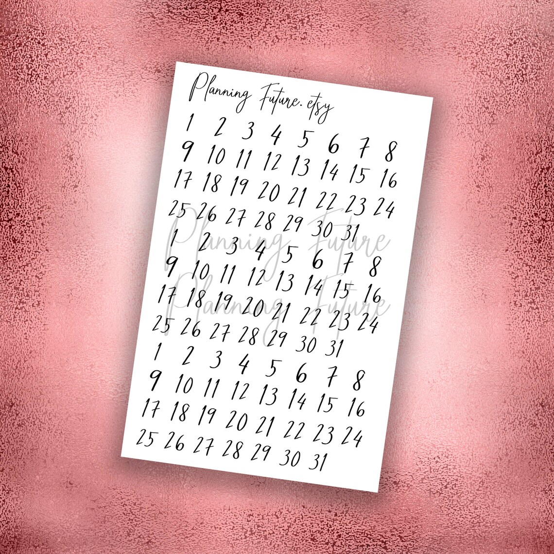 Date Number Stickers CLEAR MATTE or GLOSSY Planner Stickers | Etsy