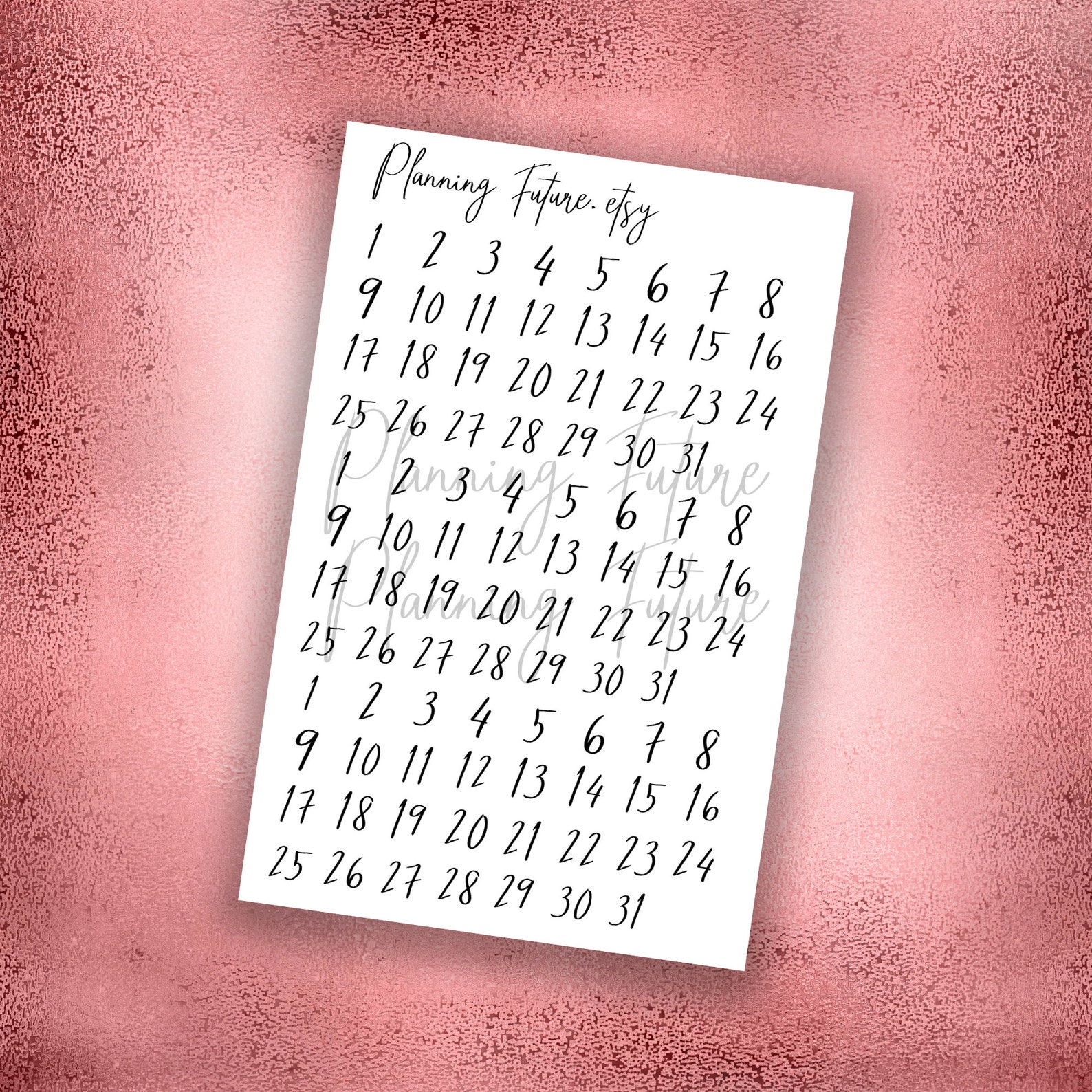 Date Number Stickers CLEAR MATTE or GLOSSY Planner Stickers - Etsy