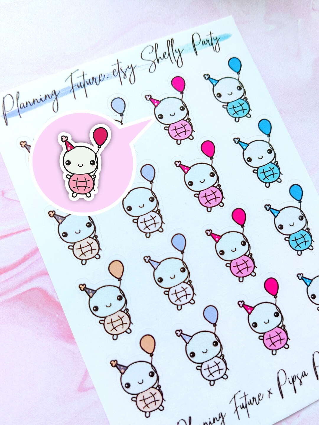 Shelly Party Character Stickers, Decorative Stickers, Planner Stickers ...