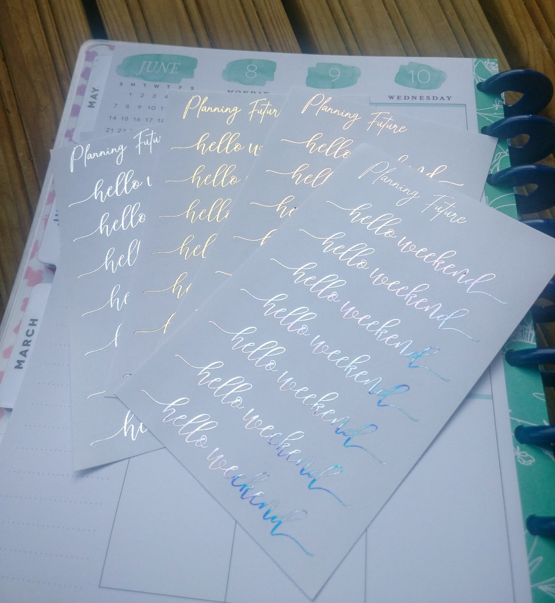 Foiled Hello Weekend Stickers, Planner Stickers, Journaling Stickers ...