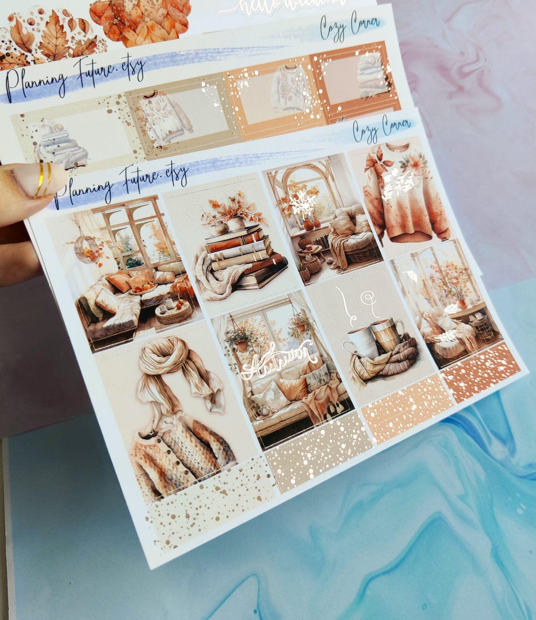 Cozy Corner Rose Gold Foiled Sticker Kit Planner Stickers: Journal ...