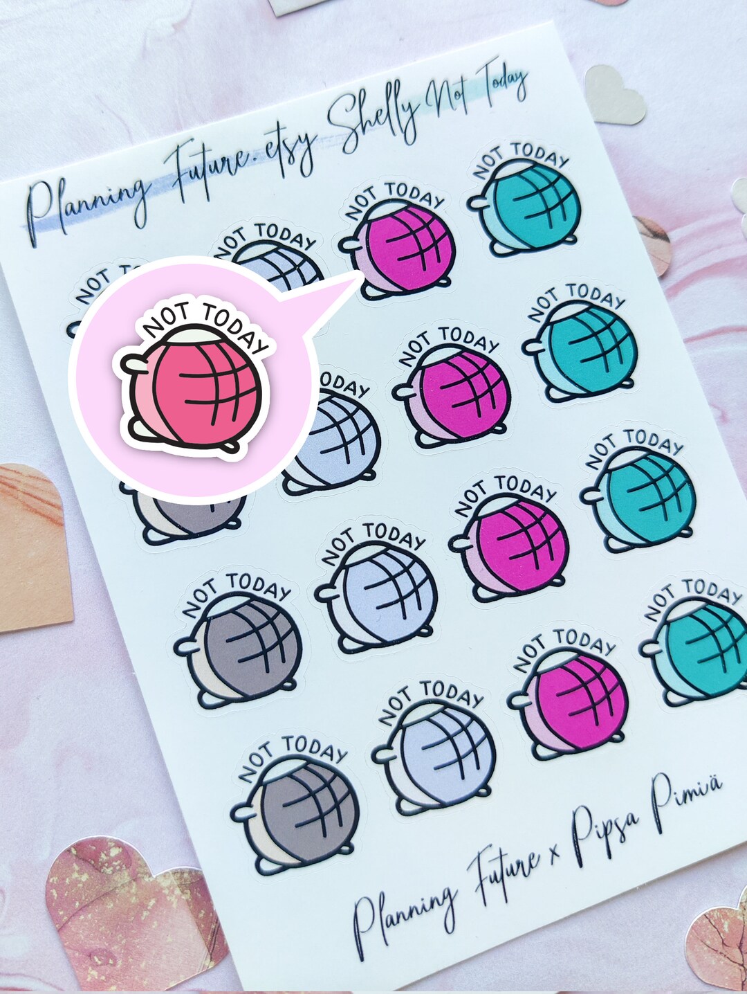 Shelly Not Today Character Stickers, Decorative Stickers, Planner ...