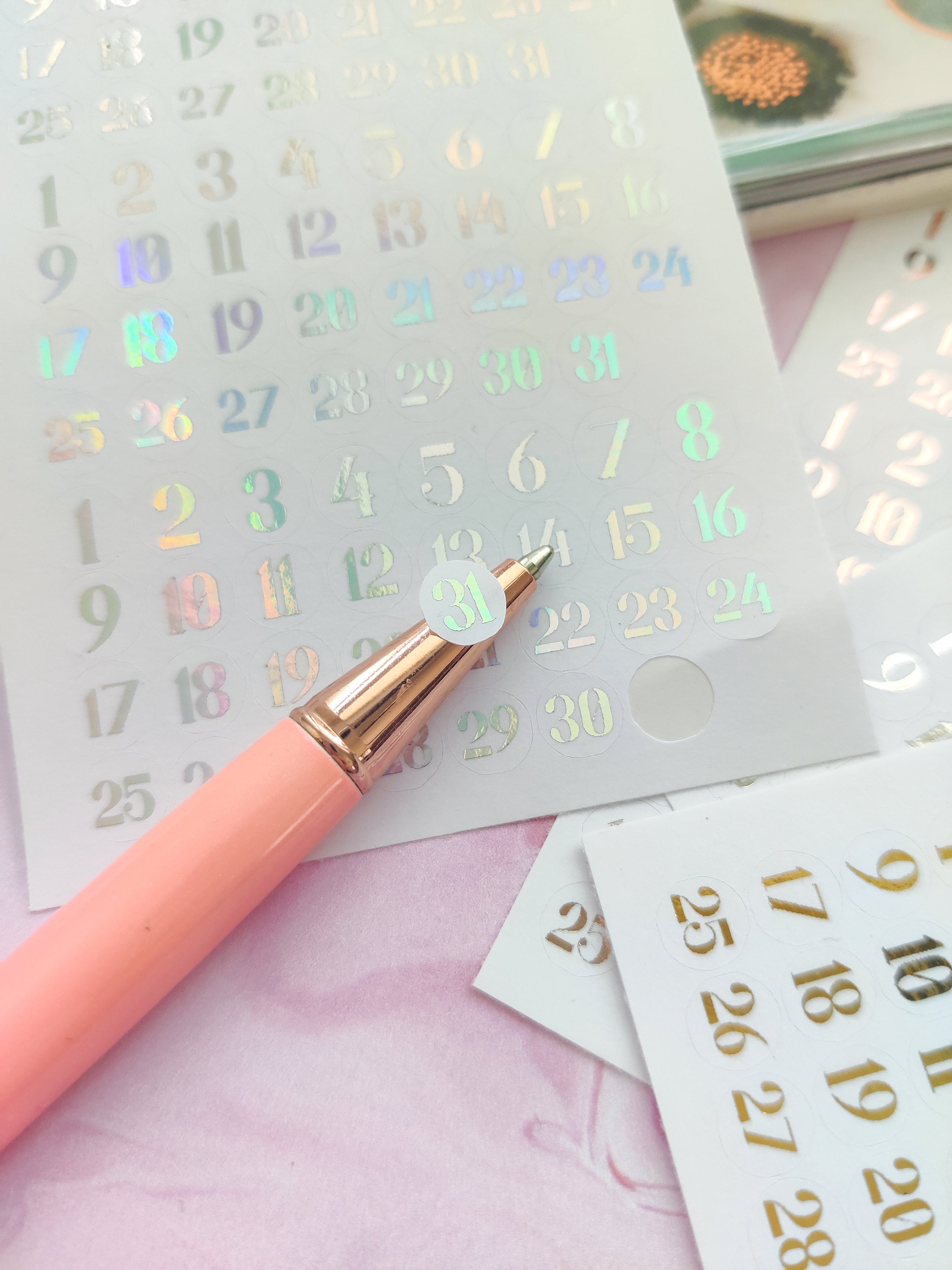 Foiled Small Number Stickers Style 2 Matte or Clear - Etsy