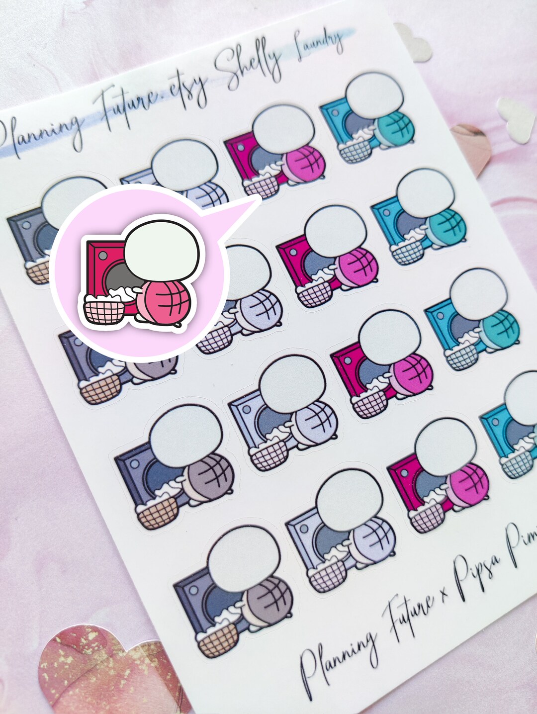 Shelly Laundry Character Stickers, Decorative Stickers, Planner ...