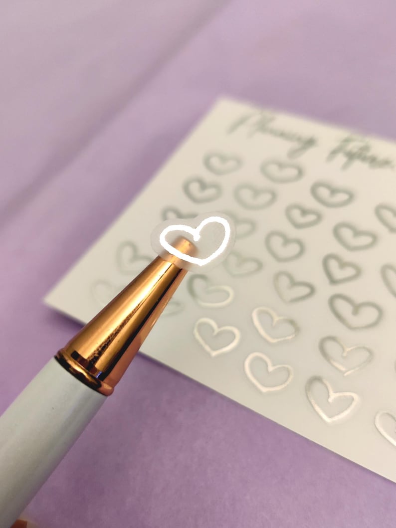 Foiled Mini Heart Stickers: Planner, Journal, Scrapbook (37 Stickers ...