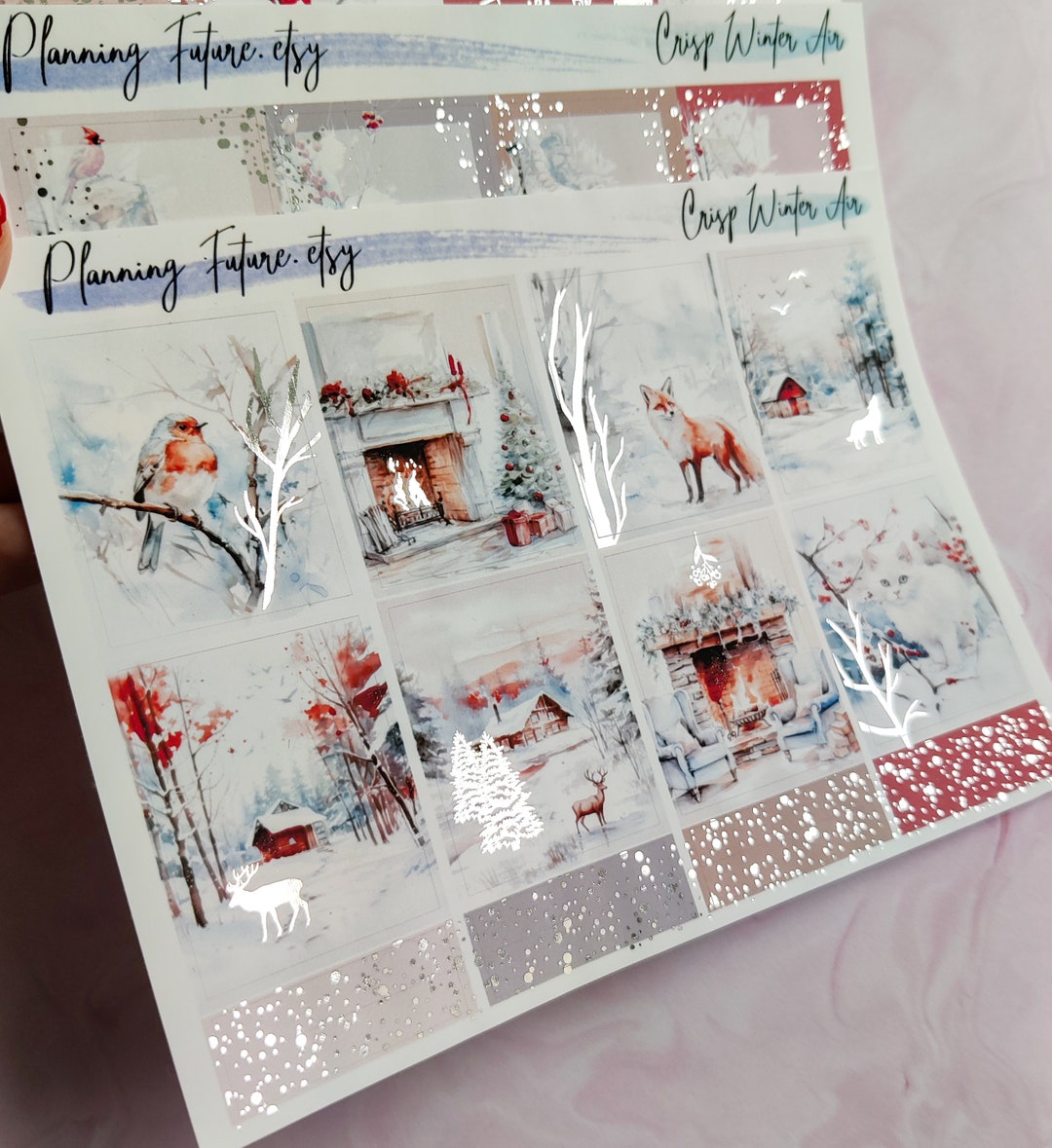 Crisp Winter Air Silver Foiled Sticker Kit, Decorative Stickers ...