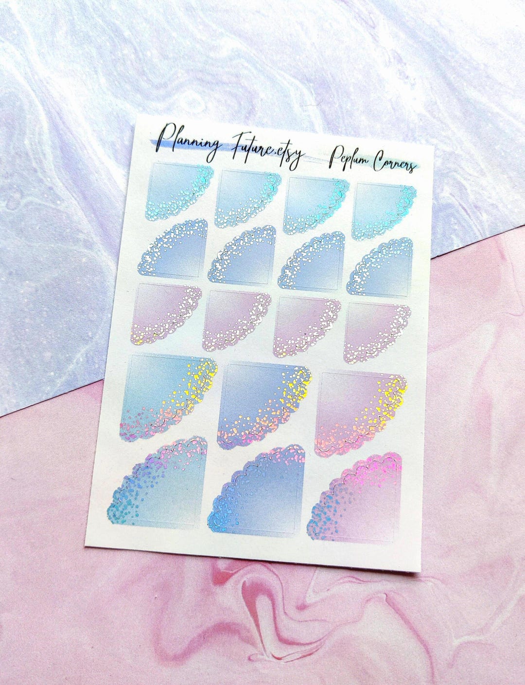 Foiled Peplum Corners Pastel Stickers Stickers: Planner, Journal ...