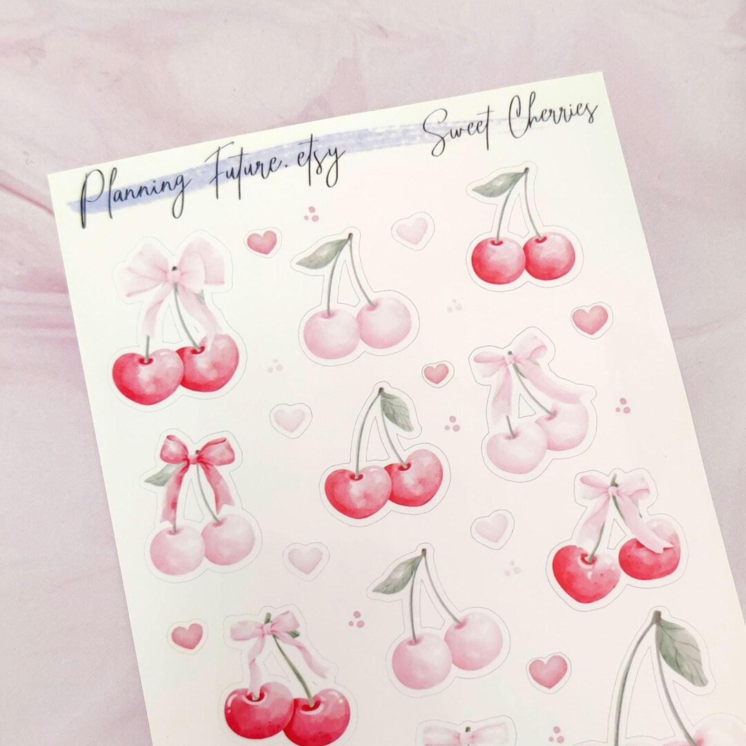 Sweet Cherries Stickers for Planning, Decorative Stickers, Planner ...