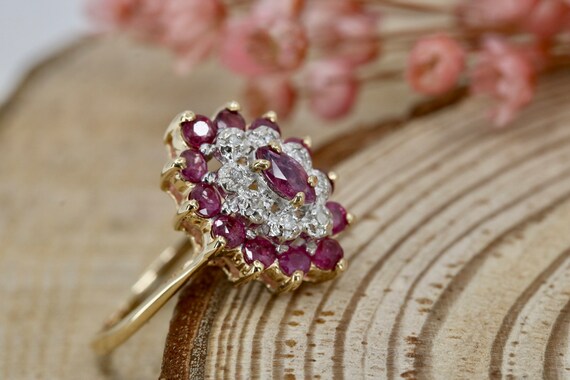 Pre-owned Ruby and Diamond Marquise Cluster Ring | 40… - Gem