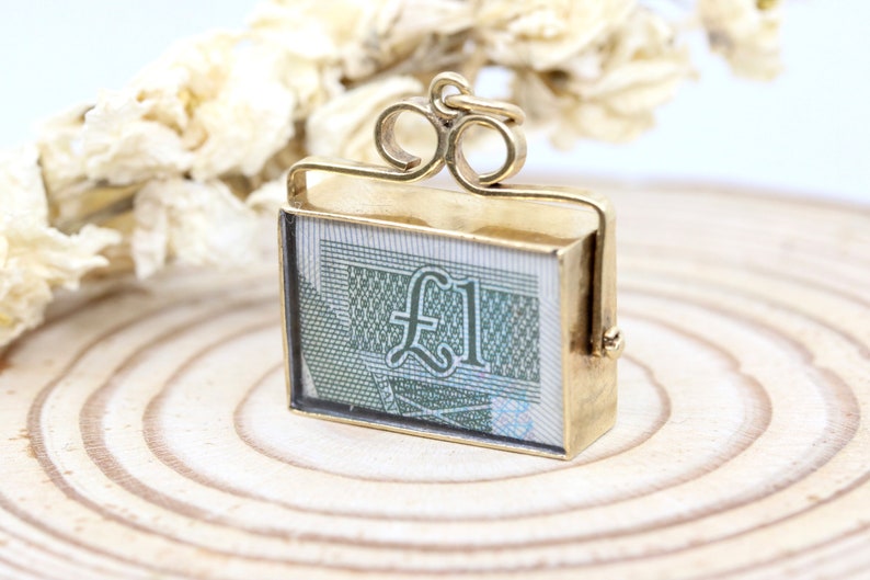 Collectable 9ct Gold Charm One Pound Note Inside Unusual - Etsy