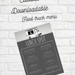 Digital Food Truck Menus Editable/downloadable-restaurant -business ...