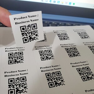 QR Code Square Labels/stickers 24 Matte White Labels 2x2 or 1 1/2x1 1/2 ...