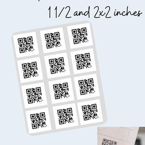 QR Code Square Labels/stickers 24 Matte White Labels 2x2 or 1 1/2x1 1/2 ...