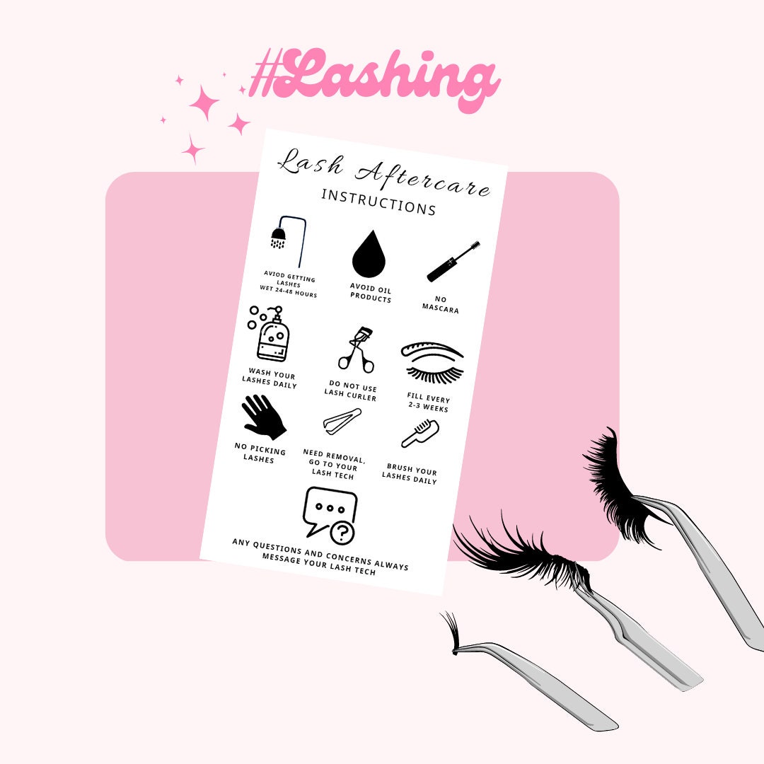 Digital Lash Aftercare Instructions for Homemade Businesses- Digital ...