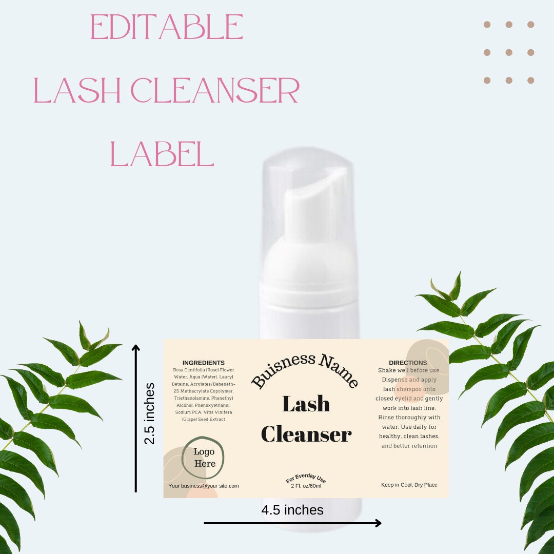 Digital- Editable-lash Cleanser Labels/lash Shampoo Labels-small ...