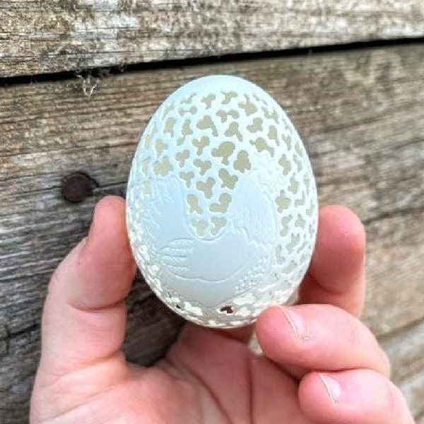 Carved Wooden Egg - Etsy
