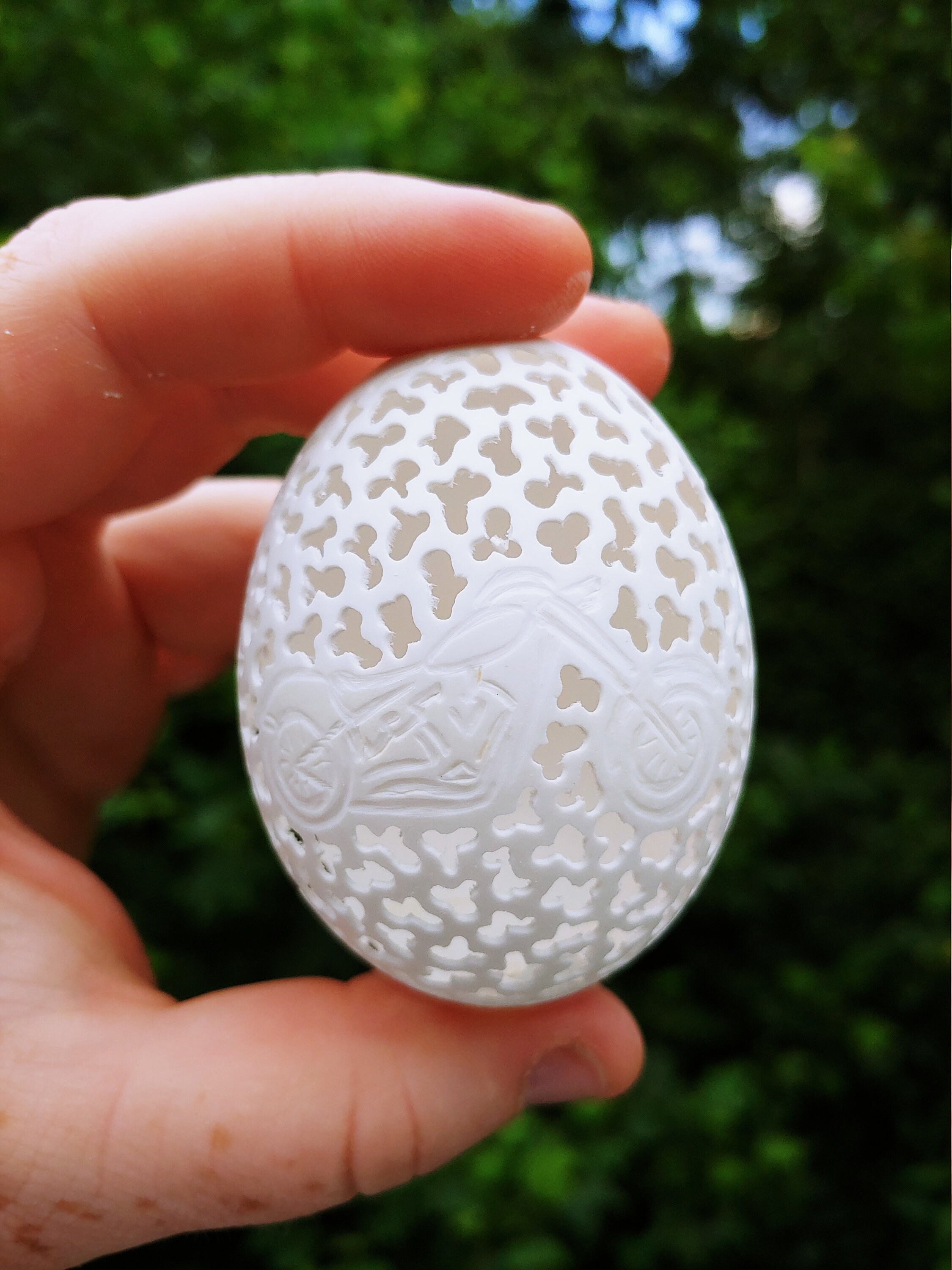 Carved Duck Egg Motorcycle - Etsy