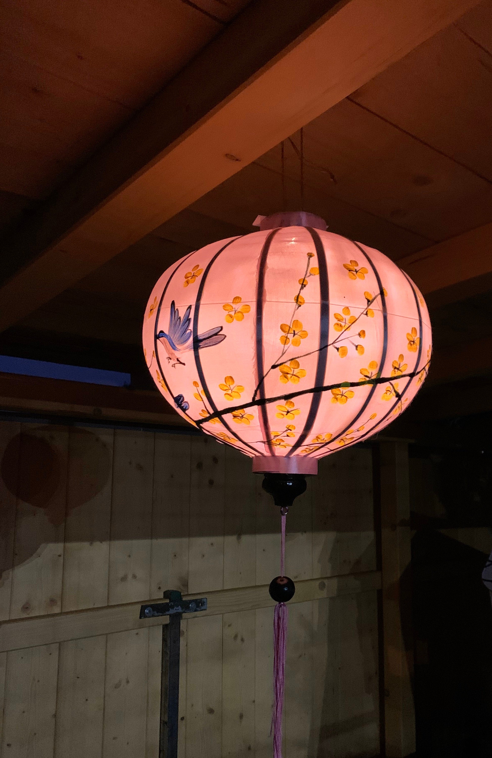 Silk Lantern Pink Painted - Etsy UK