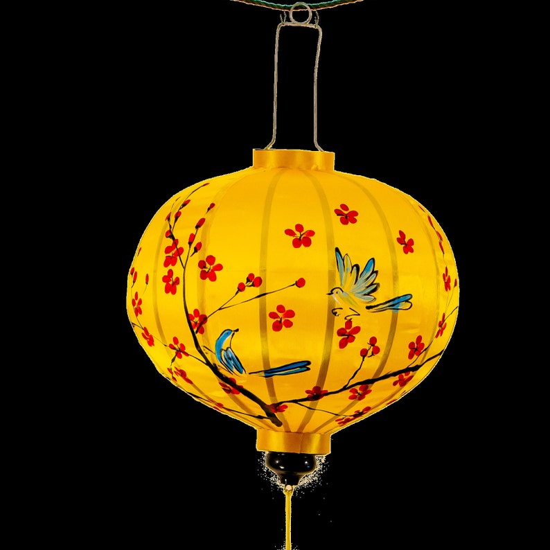 Silk Lantern Painted Yellow - Etsy