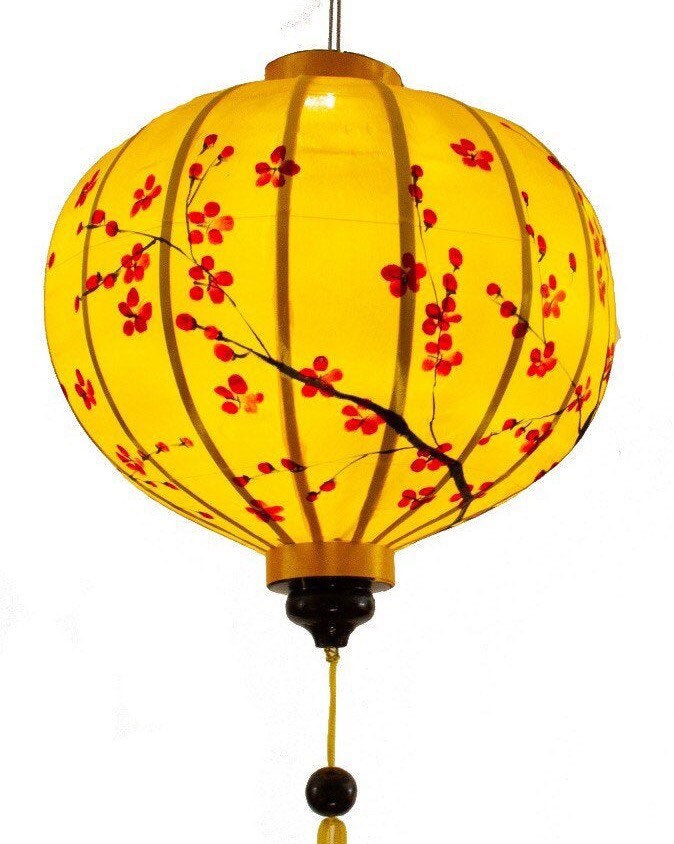 Silk Lantern Painted Yellow - Etsy