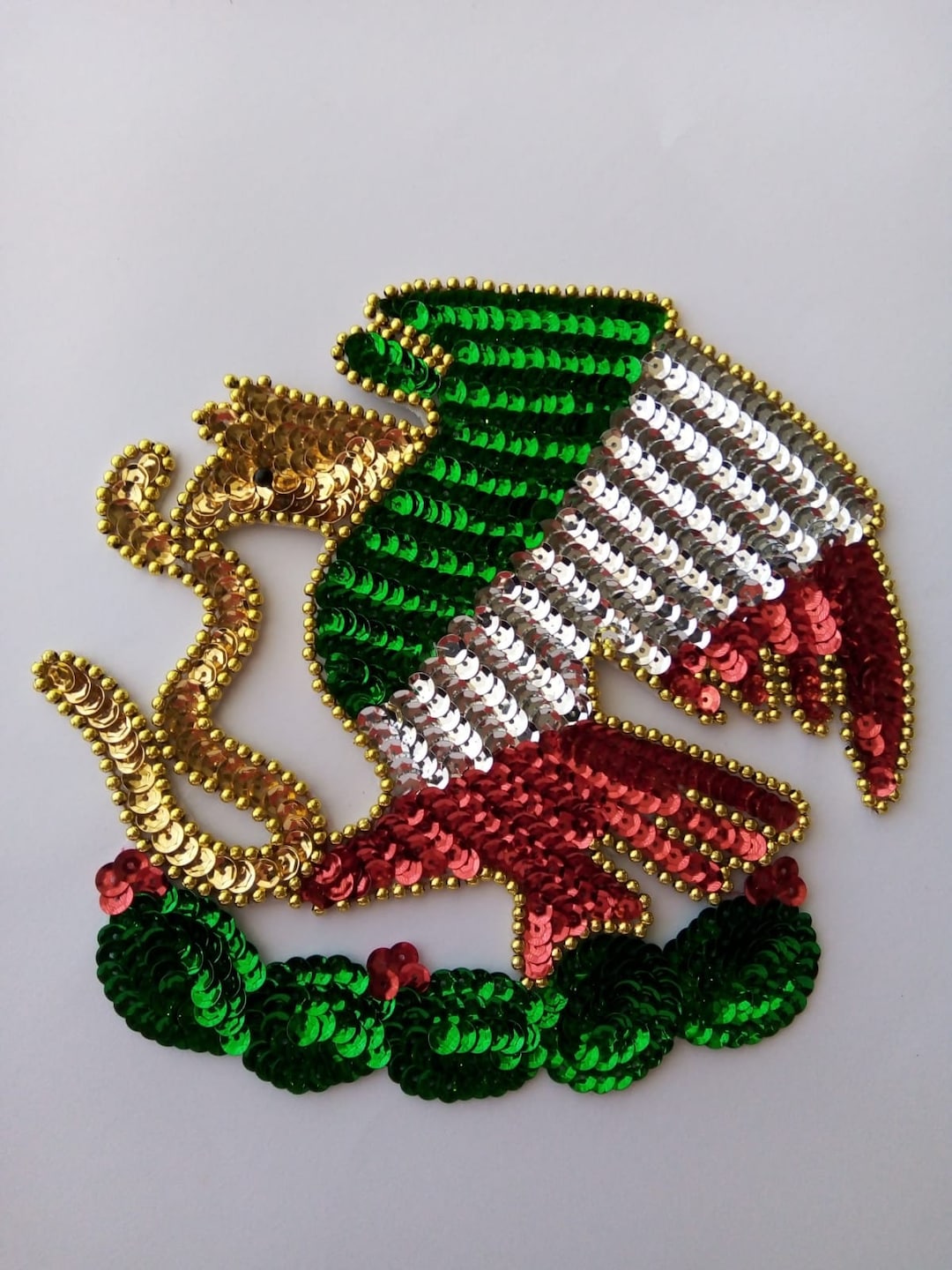 Mexican Eagle Shield Patch in Sequins - Etsy
