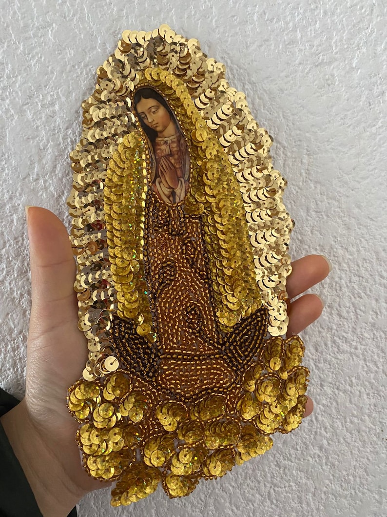 Virgin of Guadalupe Sequins, Virgin Mary Application, Mexican Sequin Patch - Etsy