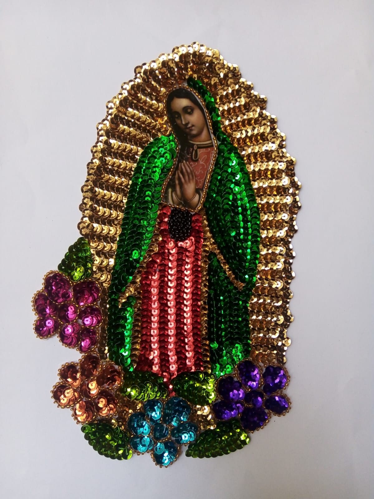 Virgin Sequin Patch Virgin Mary Patch - Etsy