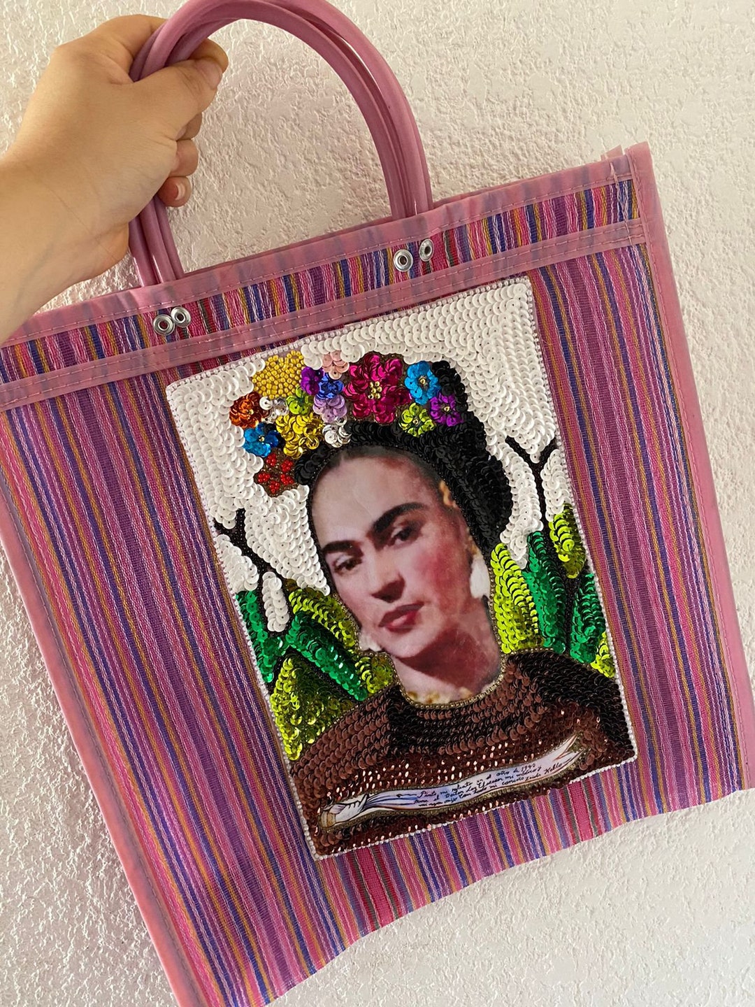 Frida Kahlo Bag Mexican Bag With Frida Kahlo Sequin Patch - Etsy
