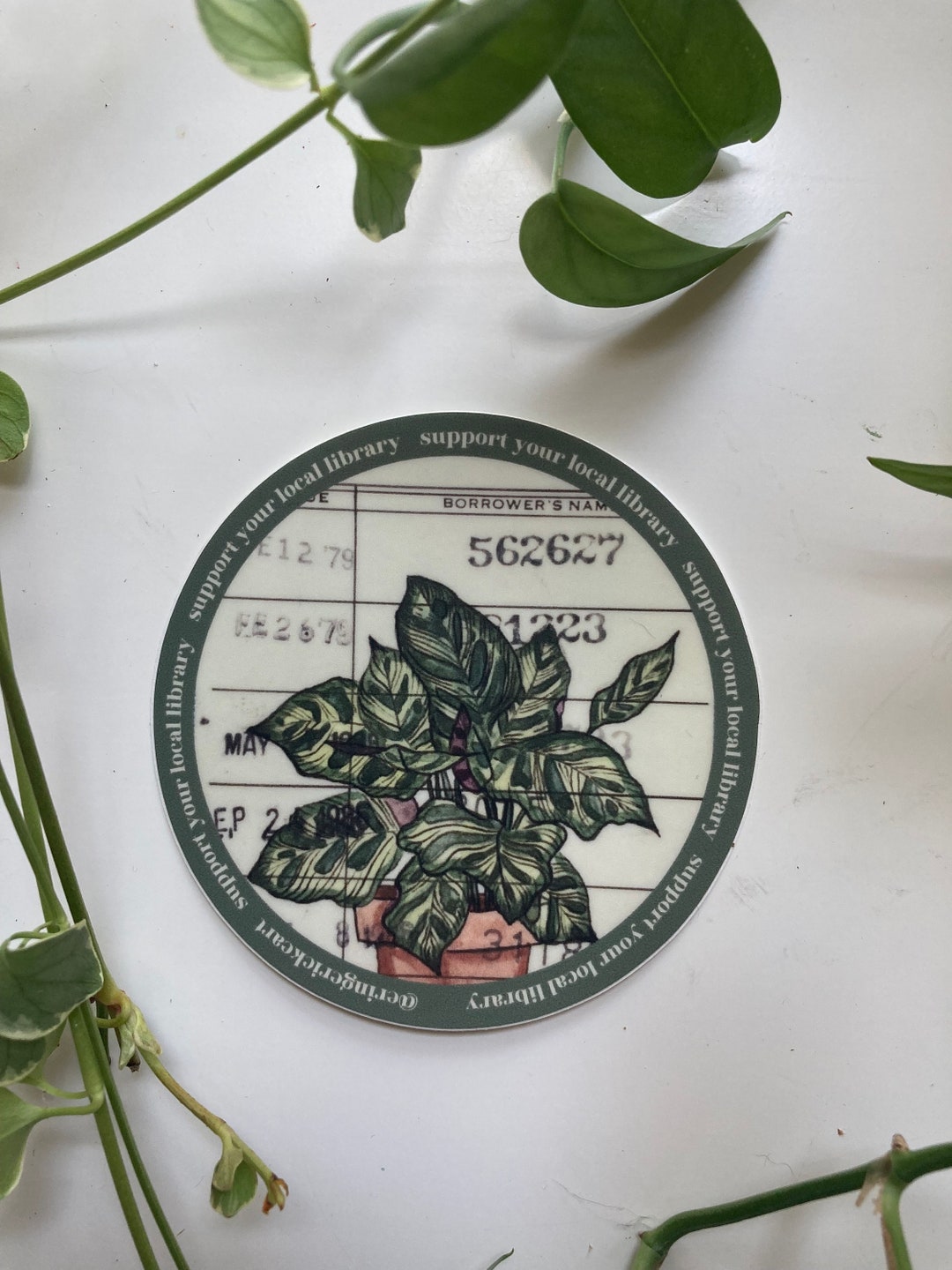 Support Your Local Library Plant Due Date Sticker - Etsy