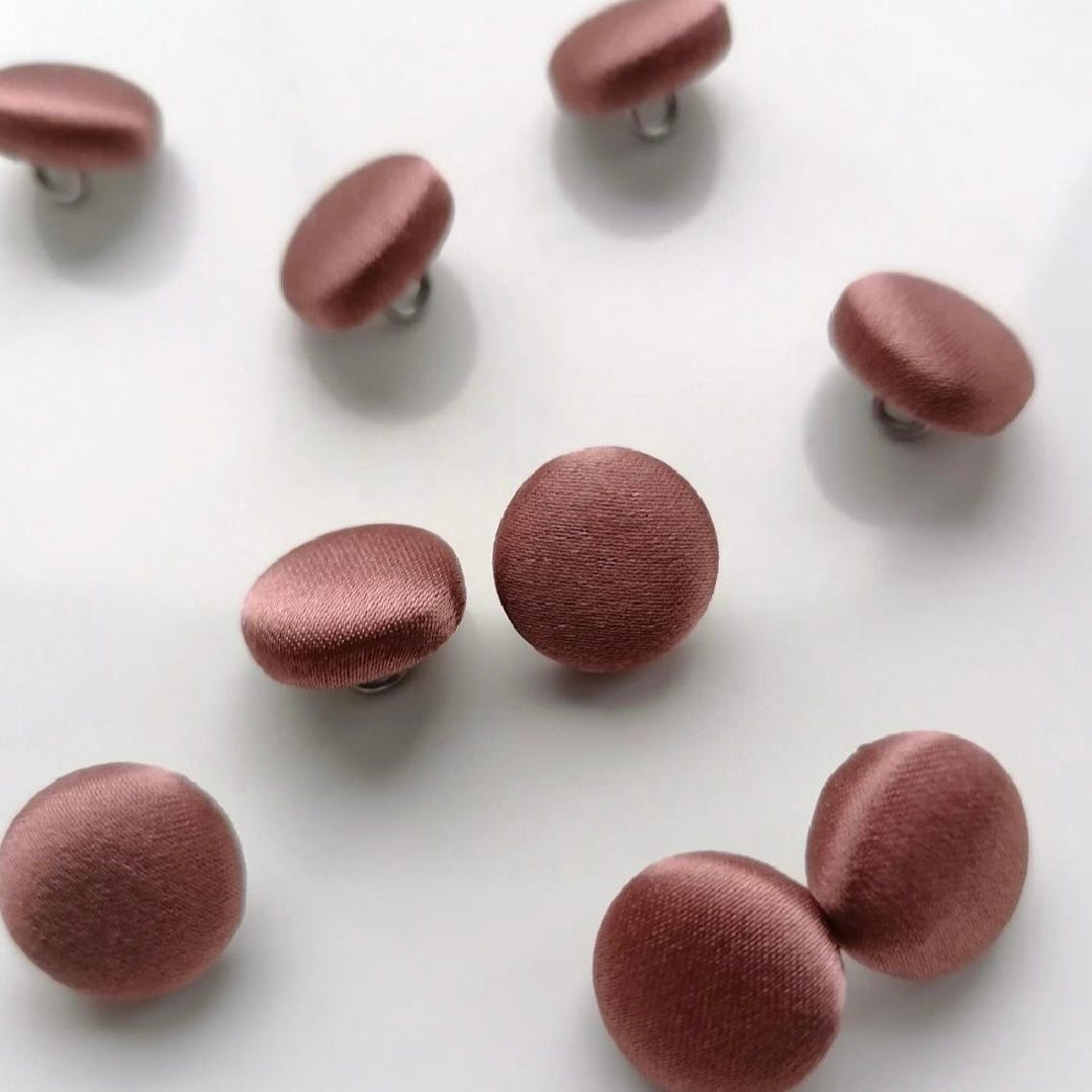 Dusky Mocha Wedding Dress Buttons 100% Silk Satin Bridal Buttons Pink ...