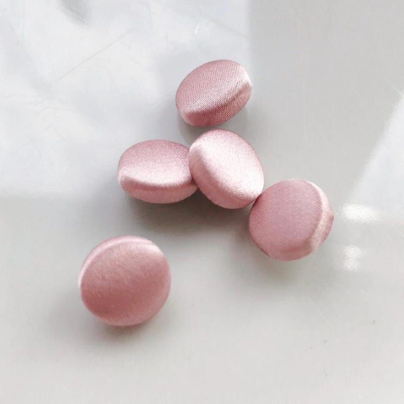 Pink Rose Silk Buttons - Etsy UK