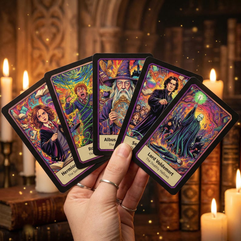 Wizarding School Cards | 40-card Illustrated Potterhead Deck - Etsy