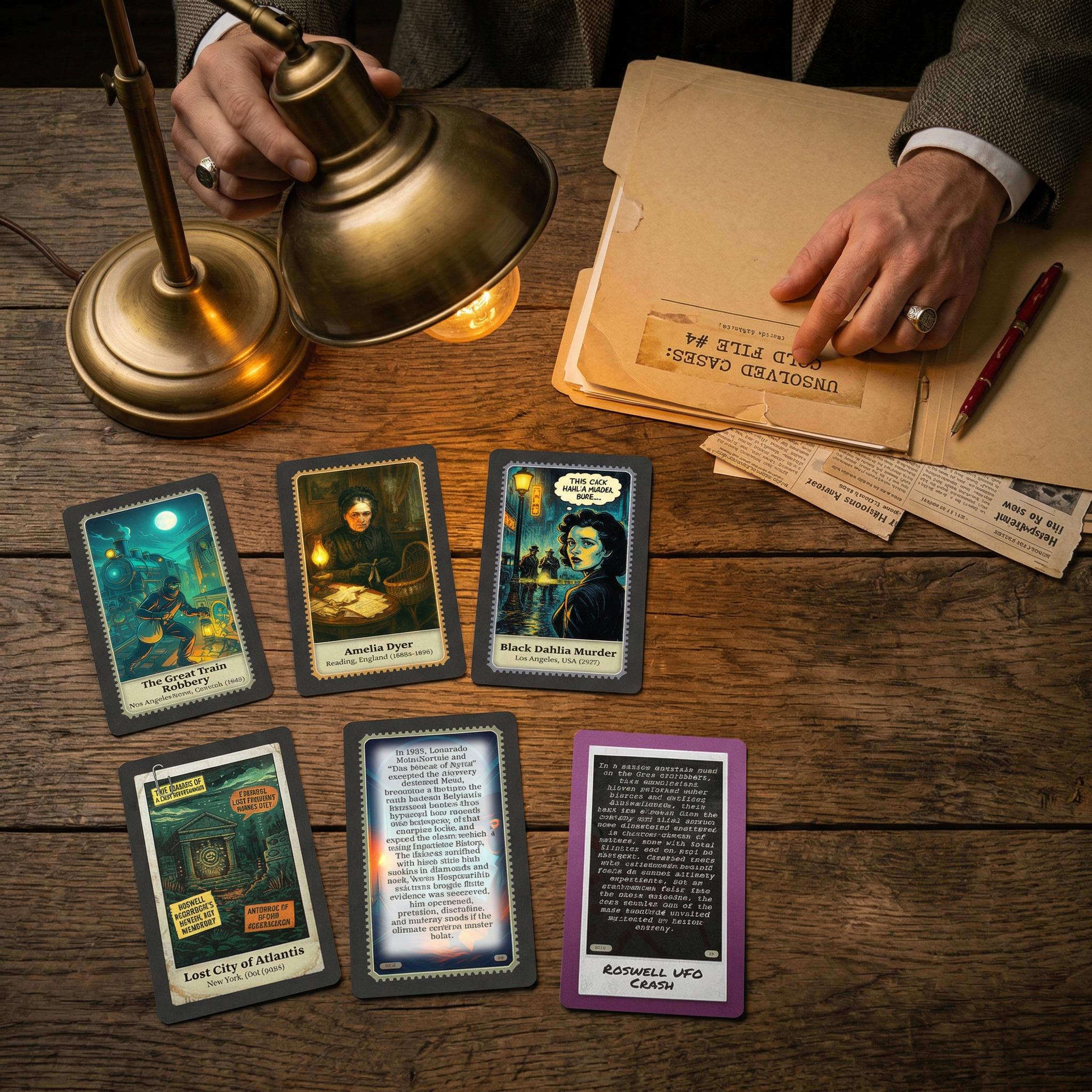 True Crime, Mystery & Criminal Cards | 40-card Illustrated Cases Deck ...