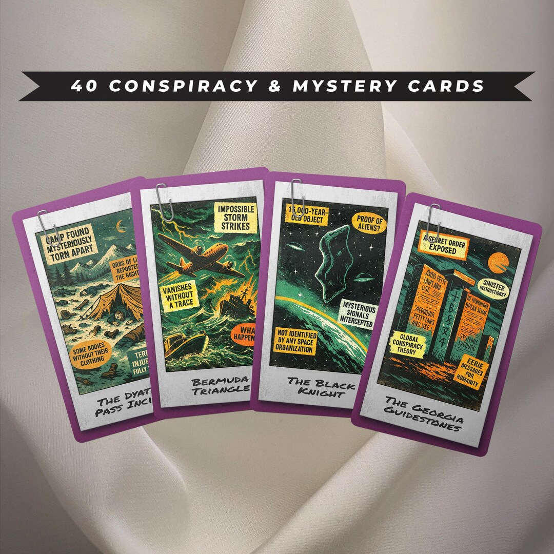 Conspiracies & Mysteries Story Cards | Illustrated History of Strange ...